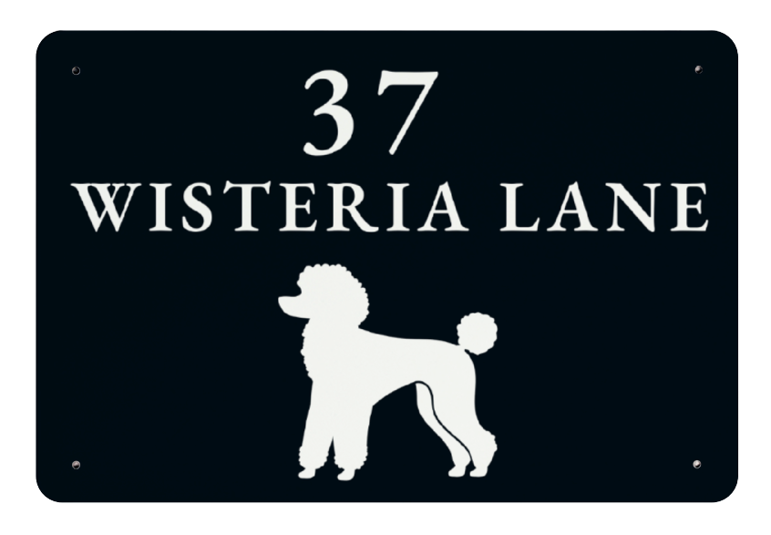 Personalised Metal House Address Poodle Sign – Poodle World